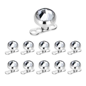 dermal anchors tops and bases 14g 4 mm clear cz 316l package of 11 surgical steel