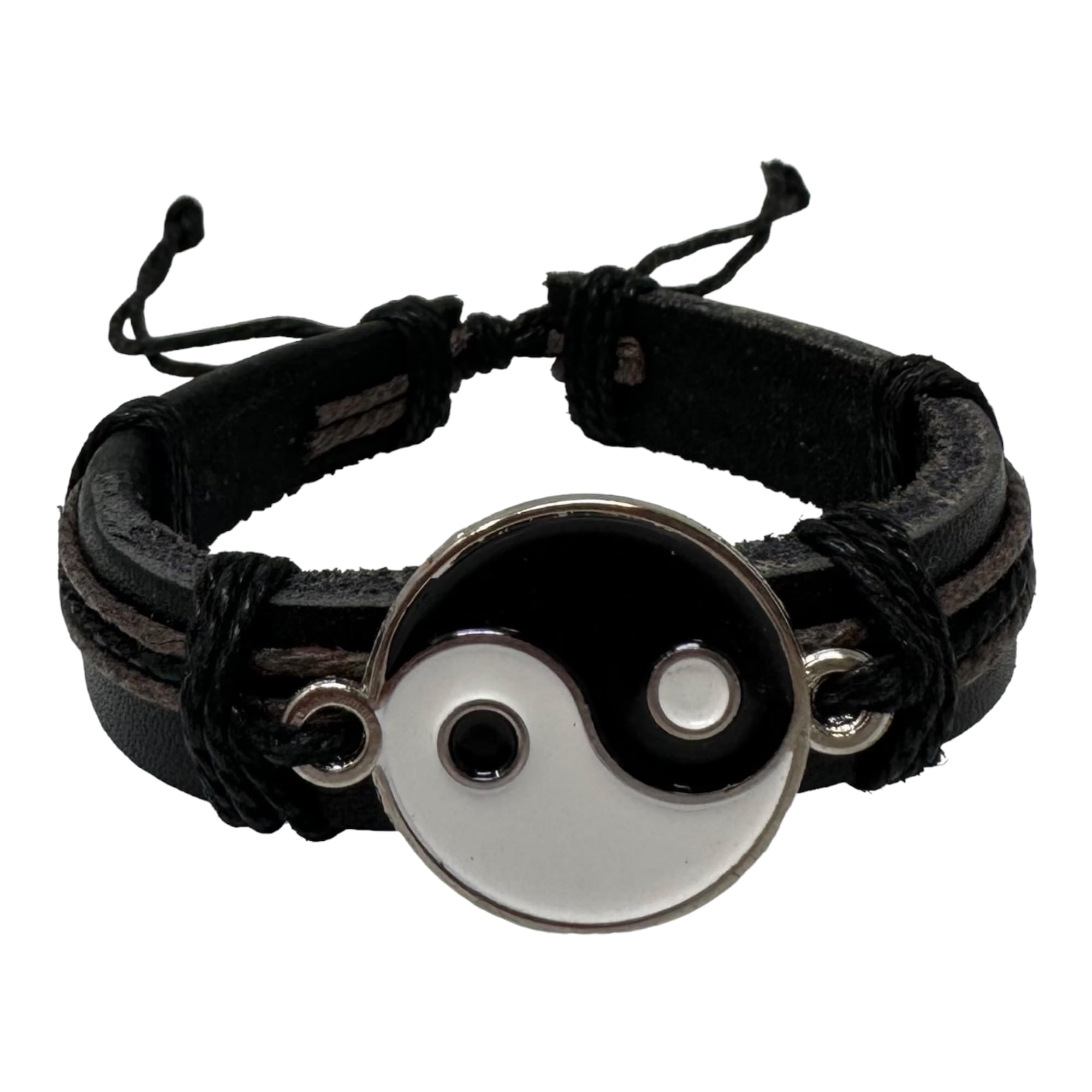 Exotic & Trendy, Jewelry, Books and More Yin Yang Leather Bracelet Yin Yang Bracelet Tai-chi Symbol Tao Bracelet Feng Shui (Black S1)