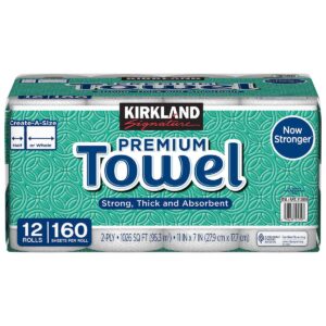 Kirkland Signature Premium Big Roll Paper Towels 12-roll, 160 Sheets Per Roll