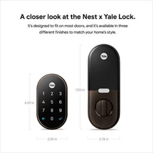 Google Nest x Yale Lock - Tamper-Proof Smart Lock for Keyless Entry - Keypad Deadbolt Lock for Front Door - Oil Rubbed Bronze