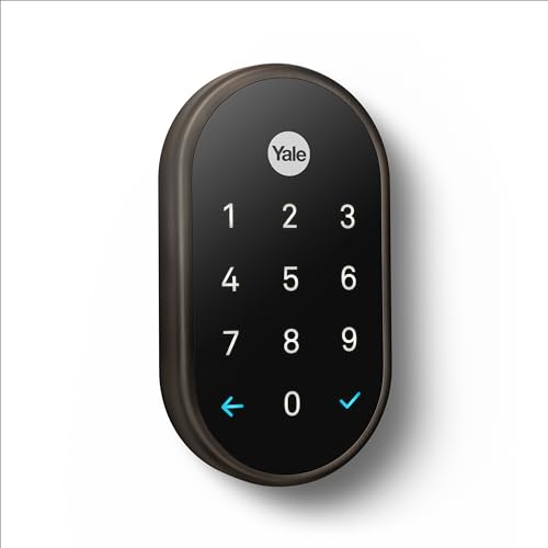 Google Nest x Yale Lock - Tamper-Proof Smart Lock for Keyless Entry - Keypad Deadbolt Lock for Front Door - Oil Rubbed Bronze