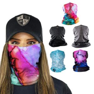 s a company 5-pack uv face shield | uv 30+ multipurpose neck gaiter balaclava for adults