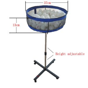 CHAOFAN Professional Movable Multi-Ball Storage Stand with Mesh Case, Height Adjustable Pingpong Ball Collector Equipment for Training,Stable Carry Mesh Basin for Golf Ball,Tennis Ball,Badminton etc