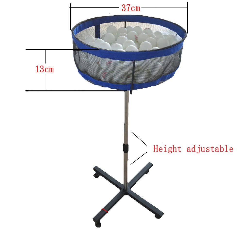 CHAOFAN Professional Movable Multi-Ball Storage Stand with Mesh Case, Height Adjustable Pingpong Ball Collector Equipment for Training,Stable Carry Mesh Basin for Golf Ball,Tennis Ball,Badminton etc