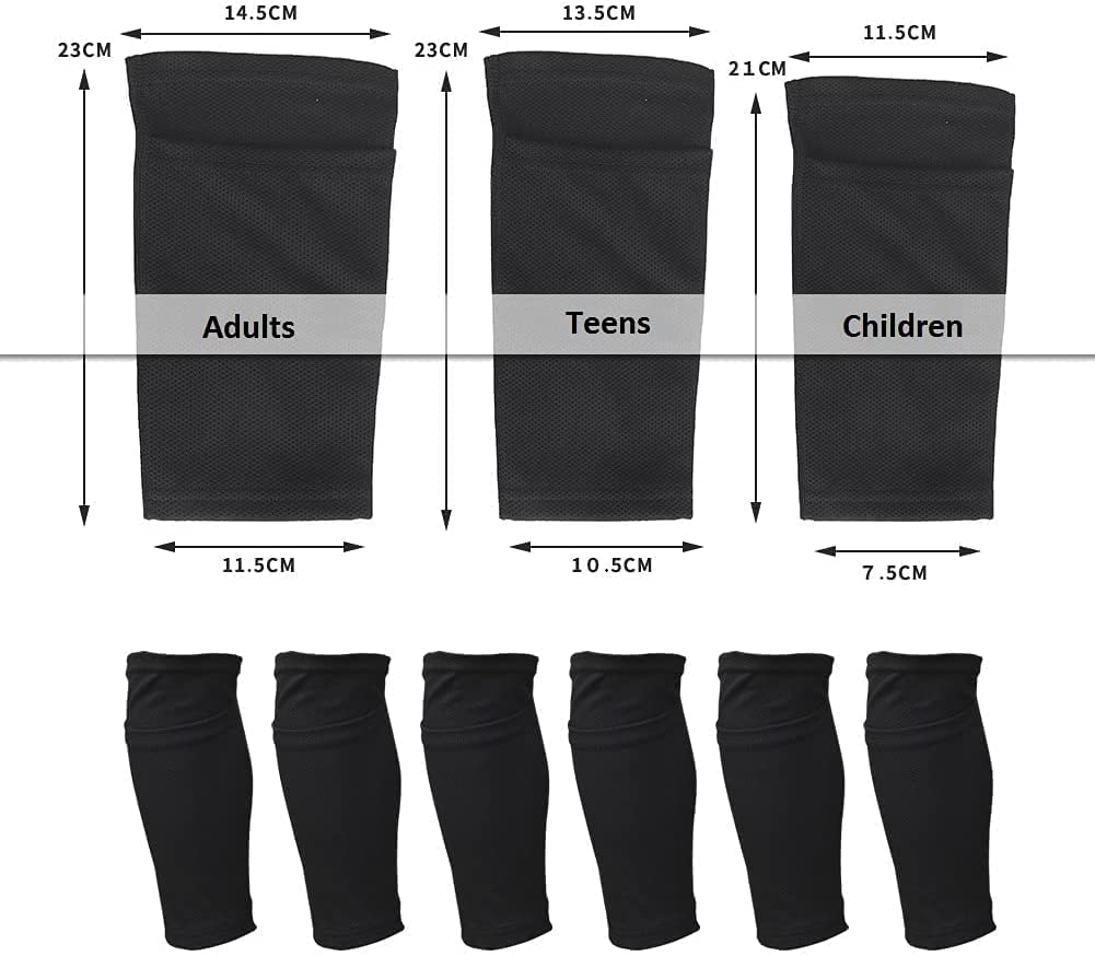 Soccer Shin Guard Sock, Leg Performance Support Football Compression Calf Sleeves with Pocket Can Holding Shin Pads, Comfort Breathable Youth Soccer Shin Guard Holders for Beginner or Elite Athlete