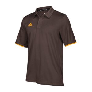 adidas team iconic coaches polo - men's multi-sport m coffee/collegiate gold