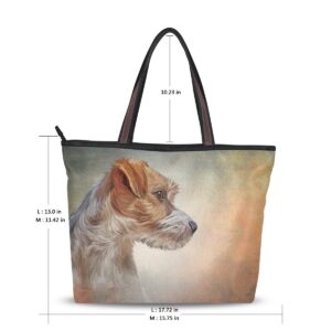 My Daily Women Tote Shoulder Bag Jack Russell Terrier Dog Handbag Large