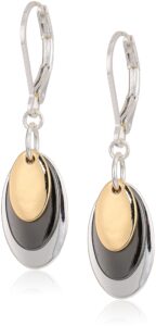 nine west women's tri tone shaky drop earrings