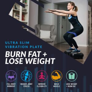 Bluefin Fitness Ultra Slim Power Vibration Plate | Innovational Vibro Shaper | 5 Programs + 180 Levels | Noiseless Home Fitness | Bluetooth Speakers| Easy Storage | Sleek & Compact Design