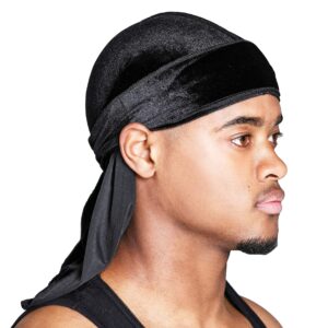 Velvet Du-RAG -Premium Quality- Wave Cap-Durag (Black)