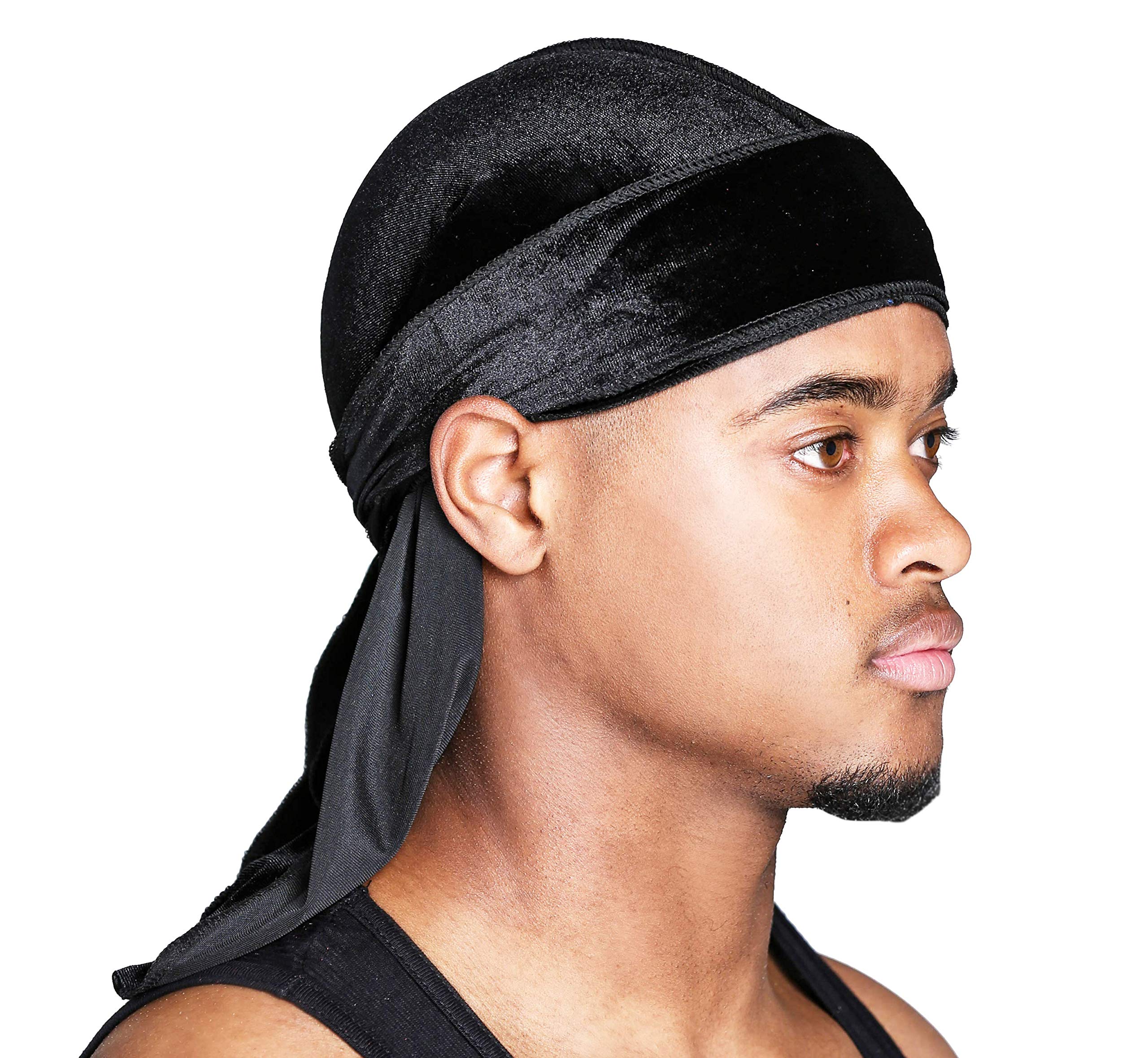 Velvet Du-RAG -Premium Quality- Wave Cap-Durag (Black)