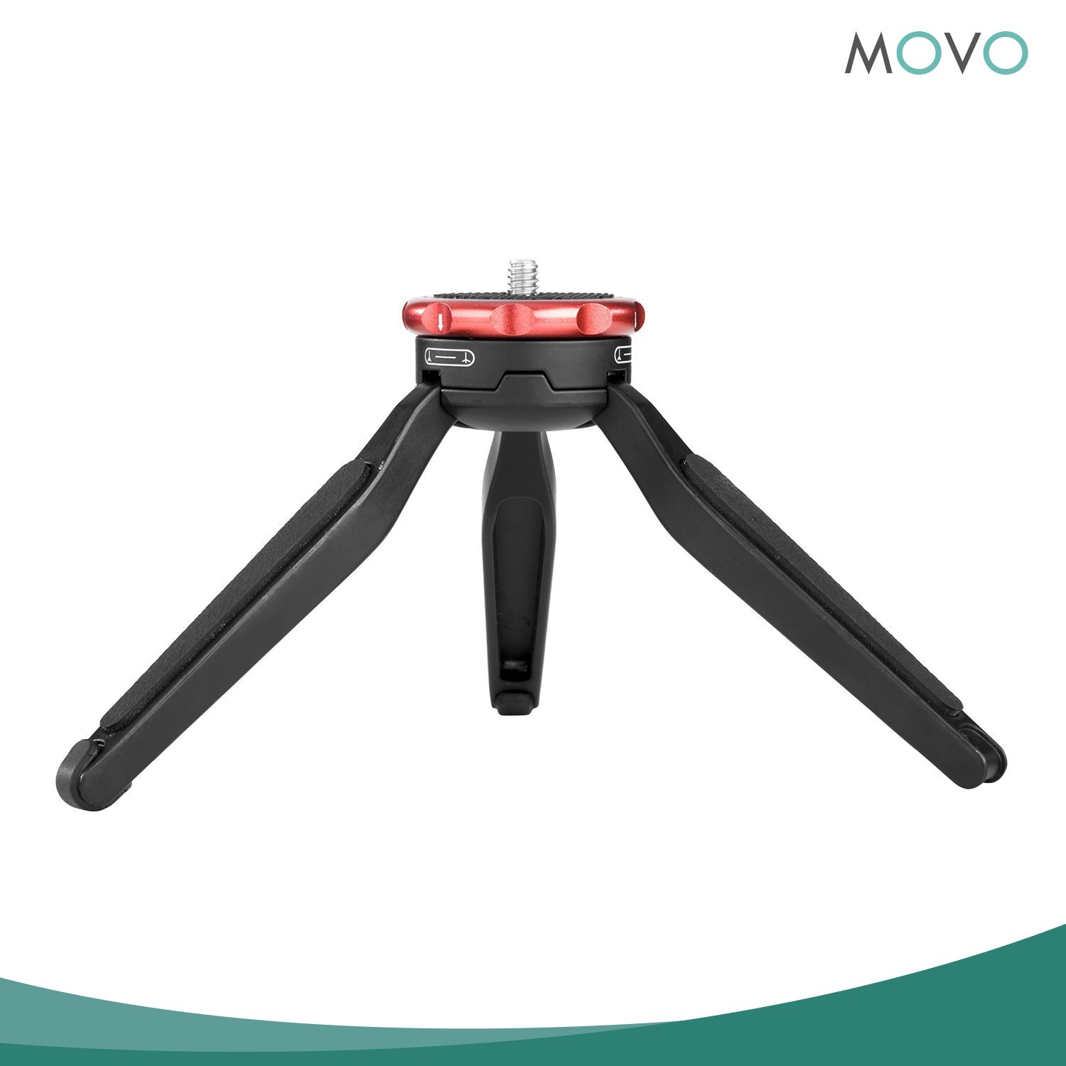 Movo Universal Mini Camera Tripod with Extendable Pole (MV-T1) Adjustable Head, Heavy-Duty Aluminum Travel Stand for DSLR, Mirrorless, GoPro, Smartphones, Compact, Portable