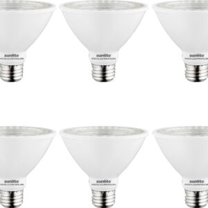 Sunlite LED PAR30 Short Neck Flood Light Bulb, 9 Watt, (75W Equivalent), 850 Lumens, Medium Screw (E26) Base, Dimmable, ETL Listed, Energy Star, 2700K Soft White, 6 Count