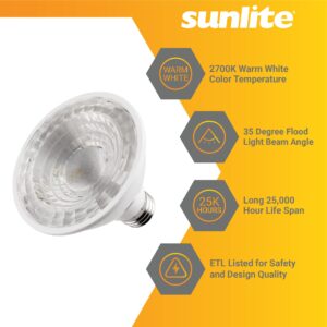 Sunlite LED PAR30 Short Neck Flood Light Bulb, 9 Watt, (75W Equivalent), 850 Lumens, Medium Screw (E26) Base, Dimmable, ETL Listed, Energy Star, 2700K Soft White, 6 Count