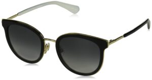 kate spade new york women's adayna round sunglasses, black & white, 52 mm