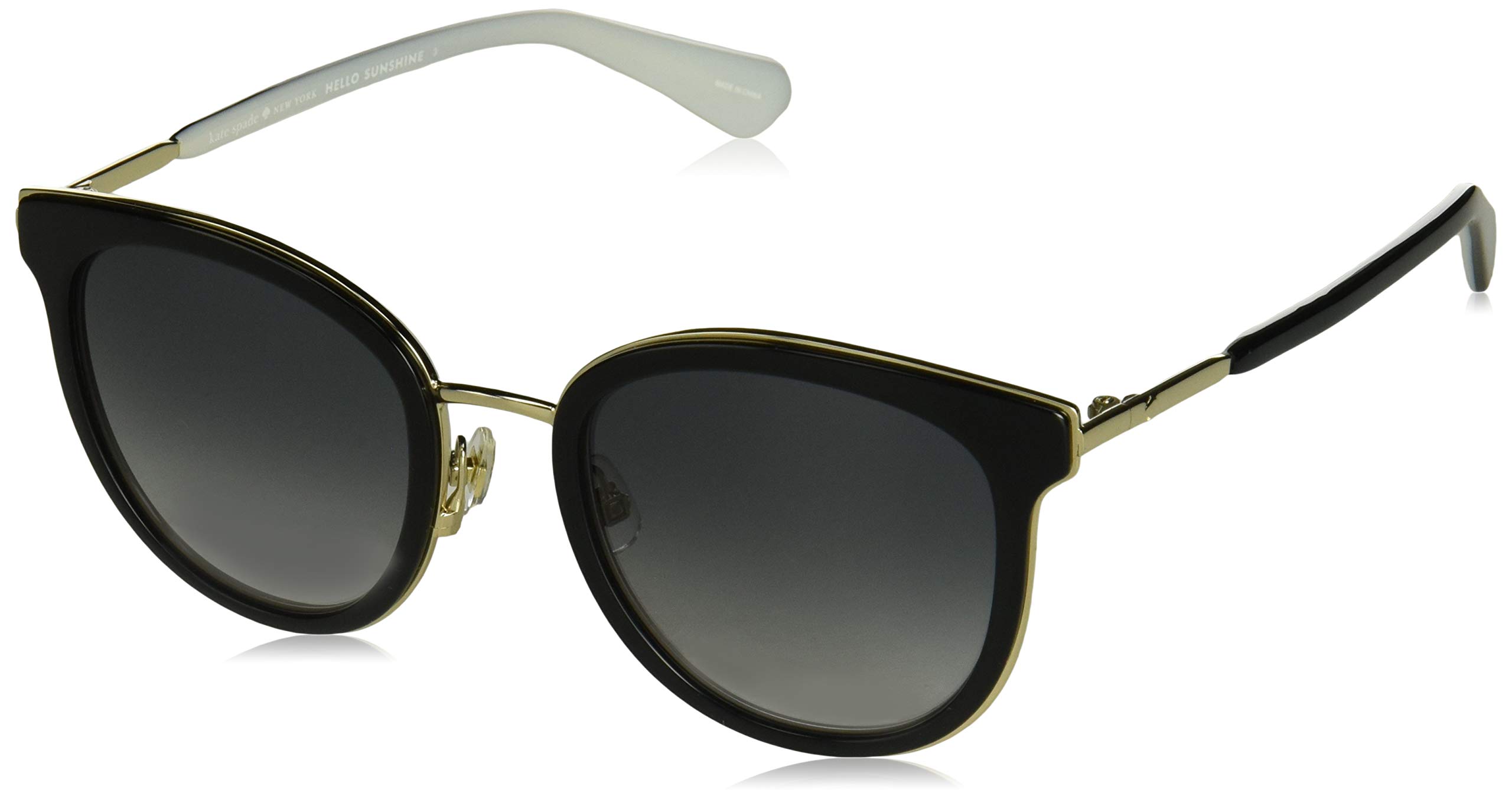 Kate Spade New York Women's Adayna Round Sunglasses, Black & White, 52 mm