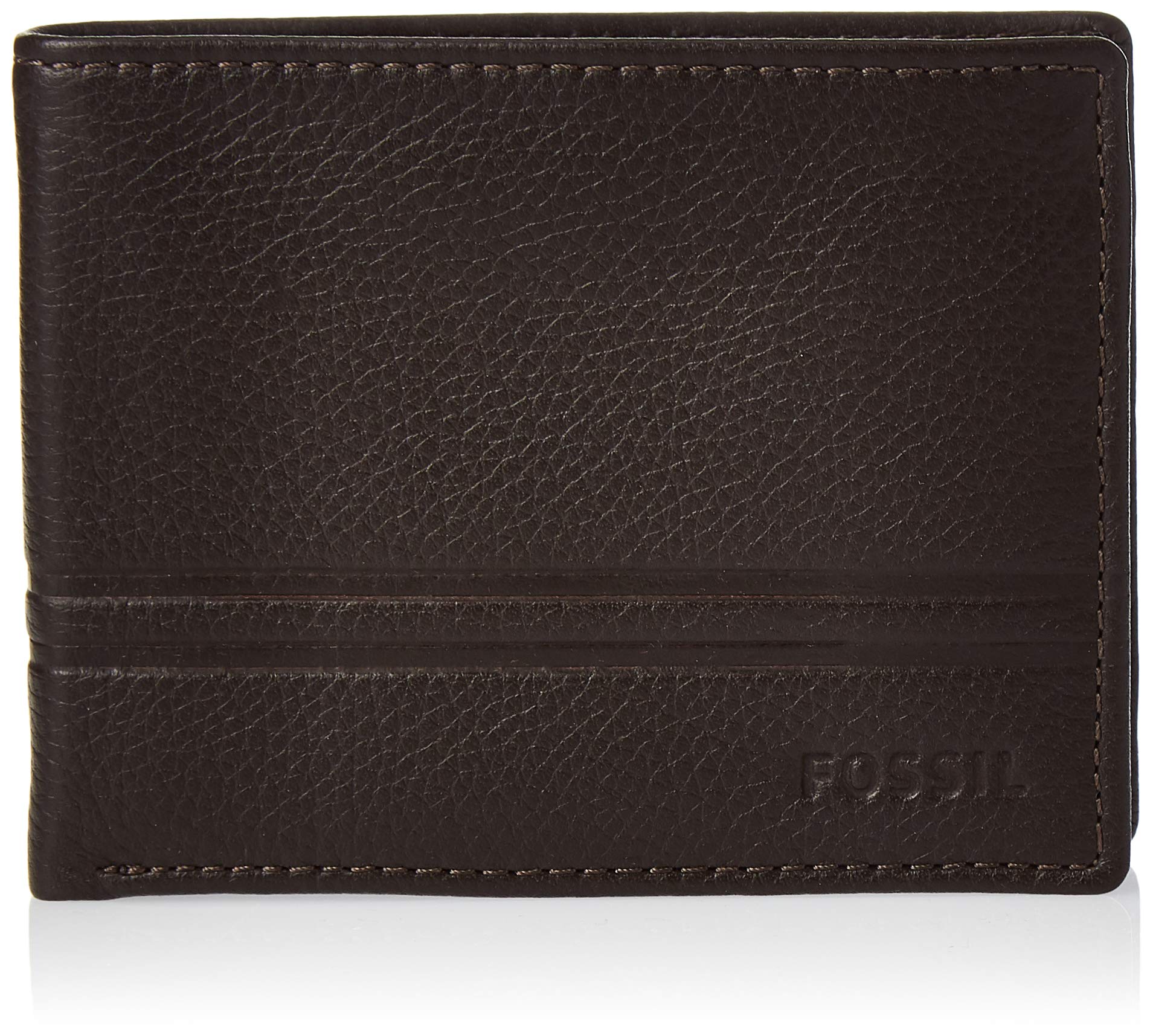 Fossil Men's Wilder Leather Bifold Wallet, Dark Brown