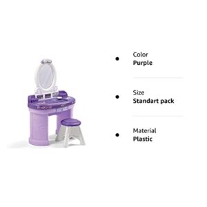 Step2 Pretty & Posh Vanity with Stool | Kids Pretend Play Vanity Set , Purple