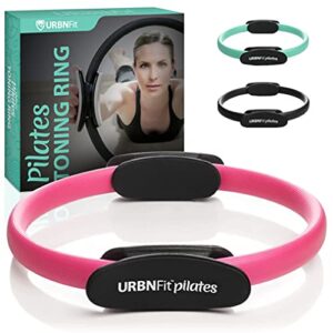 urbnfit pilates ring - 12" magic circle w/dual grip, foam pads for inner thigh workout, toning, fitness & pelvic floor exercise - yoga rings w/bonus exercise guide