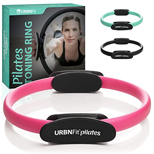 URBNFit Pilates Ring - 12" Magic Circle w/Dual Grip, Foam Pads for Inner Thigh Workout, Toning, Fitness & Pelvic Floor Exercise - Yoga Rings w/Bonus Exercise Guide