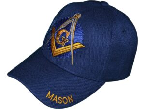 usa headwear freemason embroidered mason lodge baseball cap hat, navy, adjustable