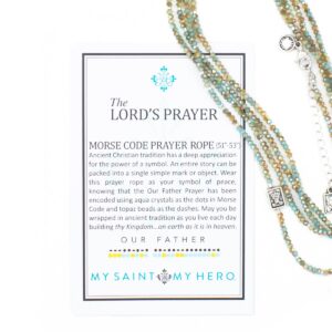 my saint my hero the lord's prayer morse code prayer rope