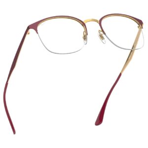 Ray-Ban RX6422 Square Prescription Eyeglass Frames, Matte Bordeaux On Rose Gold/Demo Lens, 49 mm