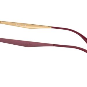 Ray-Ban RX6422 Square Prescription Eyeglass Frames, Matte Bordeaux On Rose Gold/Demo Lens, 49 mm