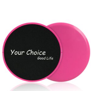 your choice sliders fitness exercise core gliders gliding discs fitness equipment for full body workout compact for travel or home, color pink set of 2