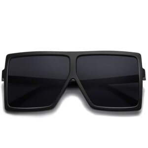 GRFISIA Square Oversized Sunglasses for Women Men Flat Top Fashion Shades