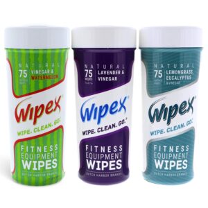 Wipex Gym Equipment Cleaner Gym Wipes - 75ct Yoga Mat Wipes & Workout Equipment Cleaner Wipes for Personal Use - Fitness Equipment, MMA Gear, Pilates, Spas, Gyms, Peloton Bikes, Watermelon Scent