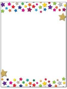 star stationery - 8.5 x 11-60 letterhead sheets - star border letterhead (stars)