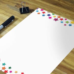 Star Stationery - 8.5 x 11-60 Letterhead Sheets - Star Border Letterhead (Stars)