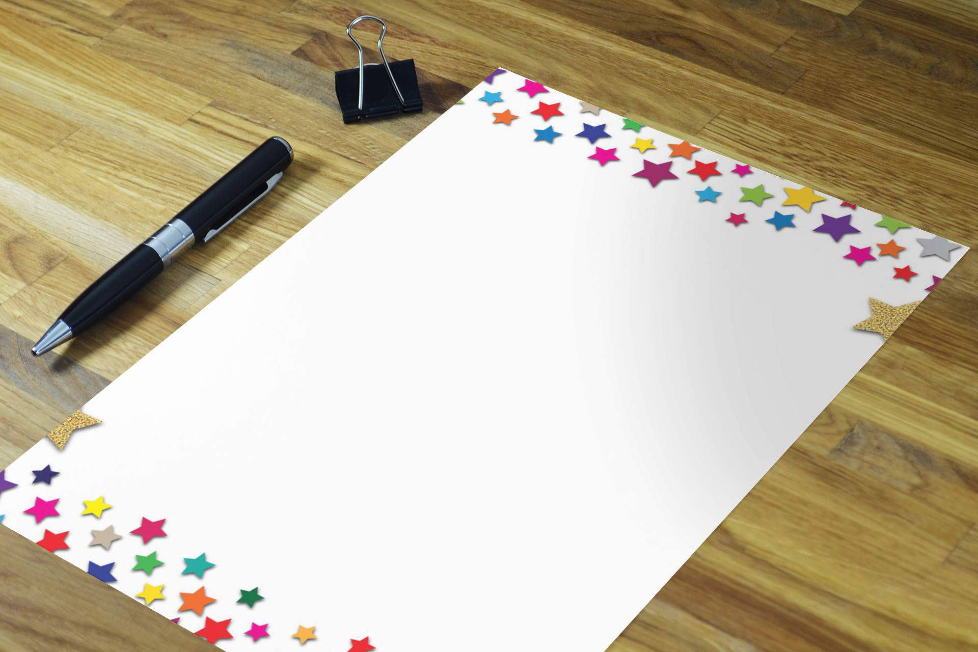 Star Stationery - 8.5 x 11-60 Letterhead Sheets - Star Border Letterhead (Stars)