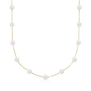 ross-simons 6-6.5mm cultured pearl station necklace