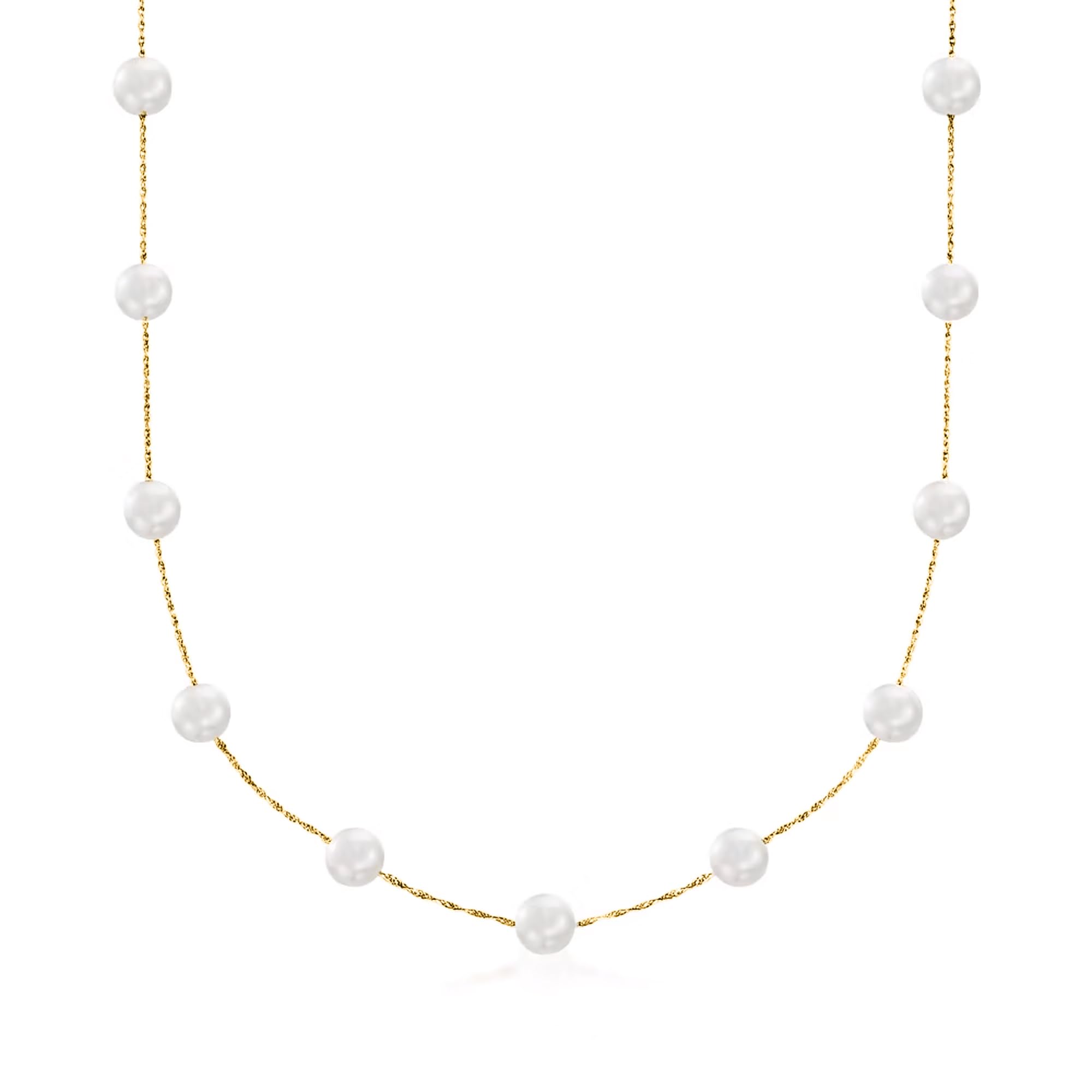 Ross-Simons 6-6.5mm Cultured Pearl Station Necklace