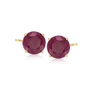 ross-simons 6.50 ct. t.w. ruby stud earrings in 14kt yellow gold