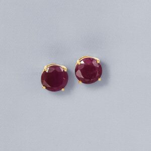 Ross-Simons 6.50 ct. t.w. Ruby Stud Earrings in 14kt Yellow Gold