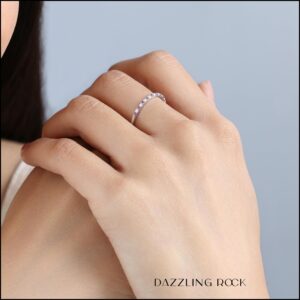 Dazzlingrock Collection 10K Round Amethyst & White Diamond Ladies Anniversary Wedding Band, White Gold, Size 5