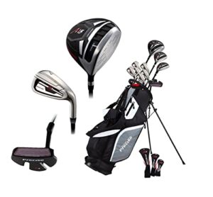 14 piece men's all graphite complete golf clubs package set titanium driver, fairway, hybrid, s.s. 5-pw irons, putter, stand bag - choose right or left hand! (all graphite - regular size, right hand)