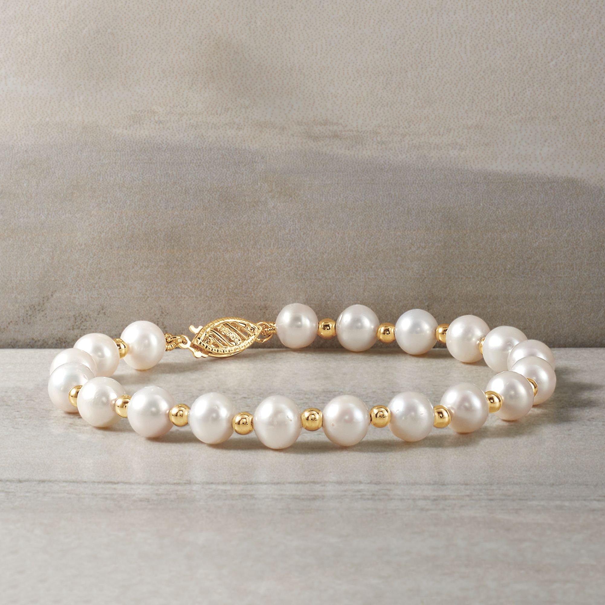 Ross-Simons 6-7mm Cultured Pearl Bracelet With 14kt Yellow Gold. 7 inches