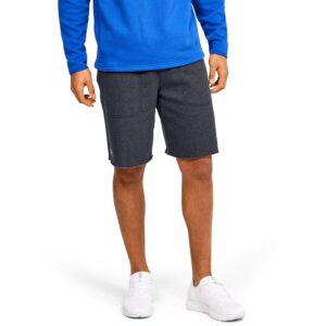 under armour men's hustle fleece short black | white small