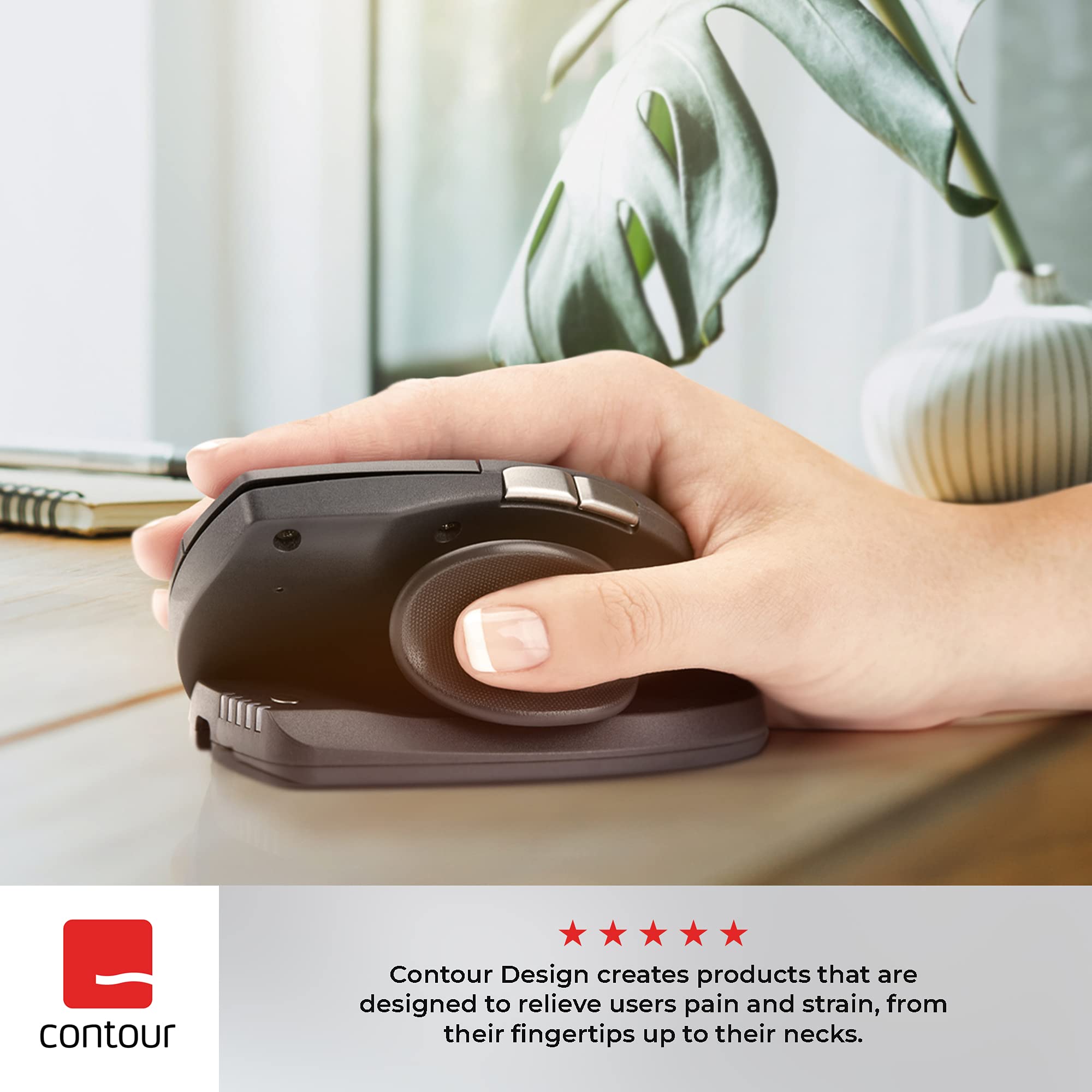 Contour Design Unimouse Left-Hand Mouse Wired - Wired Ergonomic Mouse for Laptop and Desktop Computer Use - 2.4GHz Fully Adjustable Mouse - Mac & PC Compatible