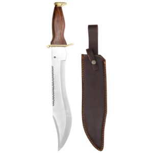 hunting knife - 12" fixed blade hunting knives with sheath - razor sharp fixed blade knife crafted from stainless carbon steel with walnut wood handle - handmade survival knife by perking knife