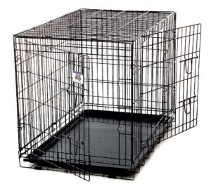 pet lodge® wire dog crate | small pet carrier | easy to clean | multi-functional pet crate | double door crate | great for pets up to 100lbs | x-large