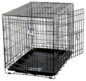 pet lodge® wire dog crate | small pet carrier | easy to clean | multi-functional pet crate | double door crate | great for pets up to 70lbs | large