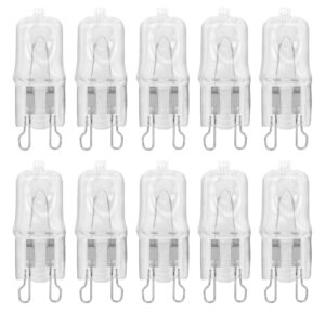 10 pack crystal clear lense q20/g9/cl/120v g9 jcd 20 watt 120 volt t4 jd type halogen house hold light bulb hanging pendant accent type spot down lamp chandelier sconce fixture lighting