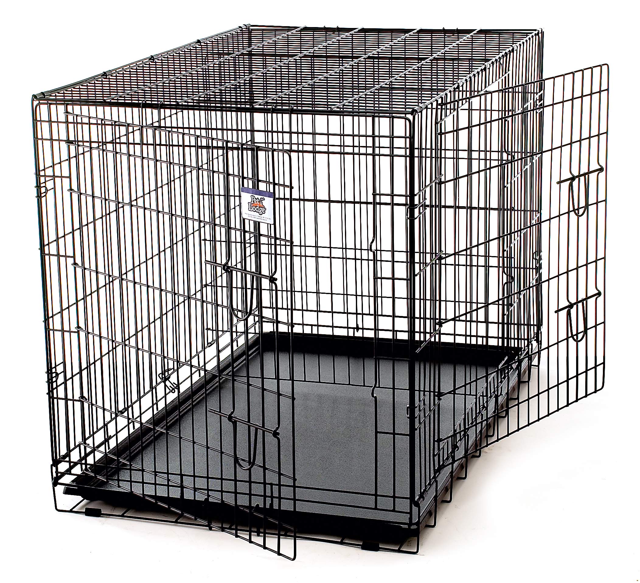 Pet Lodge® Wire Dog Crate | Small Pet Carrier | Easy to Clean | Multi-Functional Pet Crate | Double Door Crate | Great for Pets Up to 130lbs | Giant