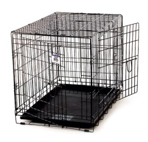 pet lodge® wire dog crate | small pet carrier | easy to clean | multi-functional pet crate | double door crate | great for pets up to 50lbs | medium