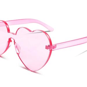 FEISEDY Thick Heart Sunglasses Rimless Heart Shaped Sun Glasses Women Fashion Love Glasses B2419